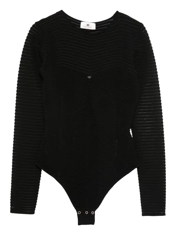 Elisabetta Franchi Herringbone Bodysuit - Black