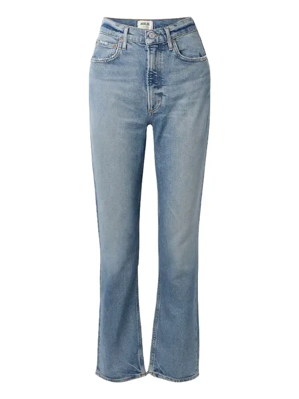 AGOLDE Stovepipe Frayed Straight-leg Organic Jeans - Blue