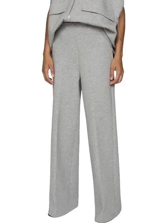Mango High-waist Wide-leg Pants - Medium Heather Grey