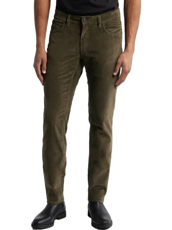 BRAX Chuck Modern Fit Stretch Corduroy 5-pocket Pants - Olive
