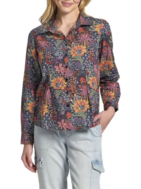 APNY Print Poplin Shirt - Plum Multi