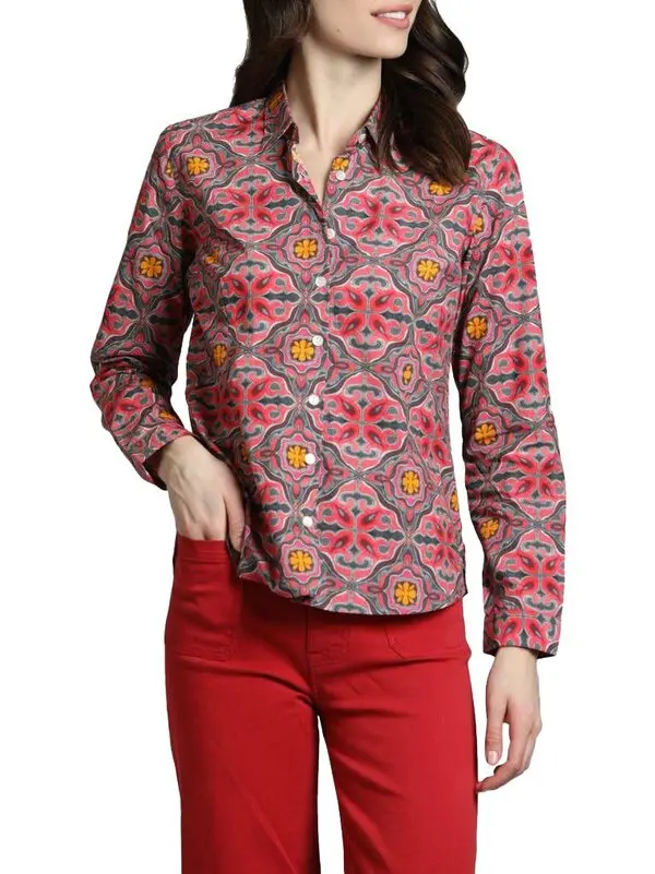 APNY Print Poplin Shirt - Red Multi