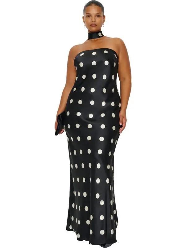 REFORMATION Oren Silk Dress Es - Black