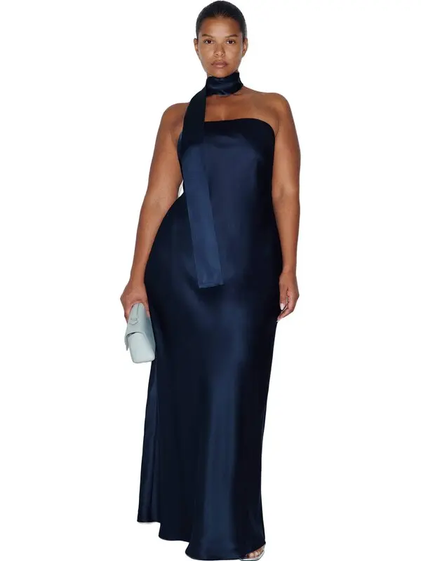 REFORMATION Oren Silk Dress Es - Blue