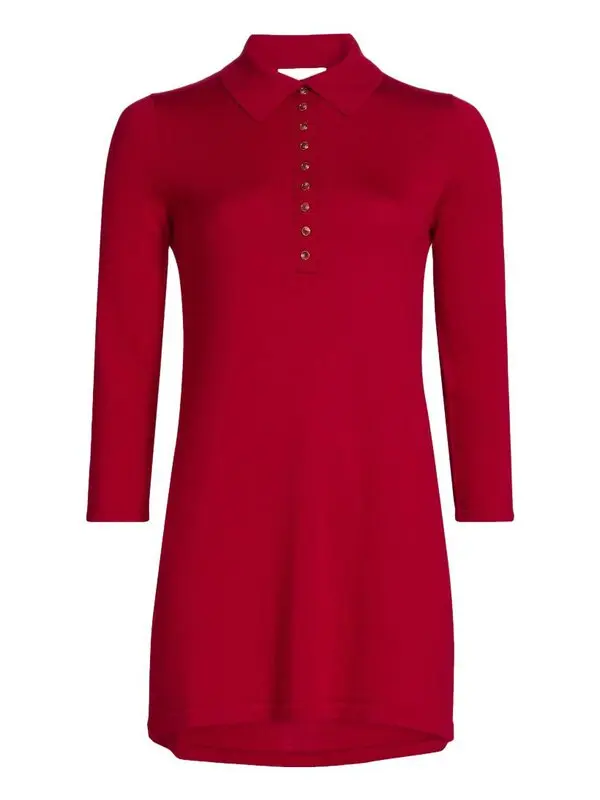 REFORMATION Luell Wool Polo Minidress - Lipstick