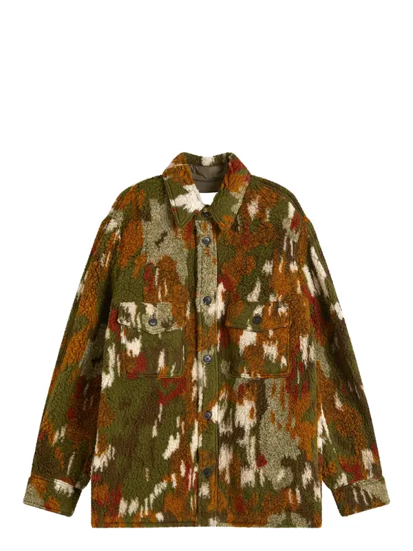 Isabel Marant Kervon Wool Camo Overshirt - Khaki