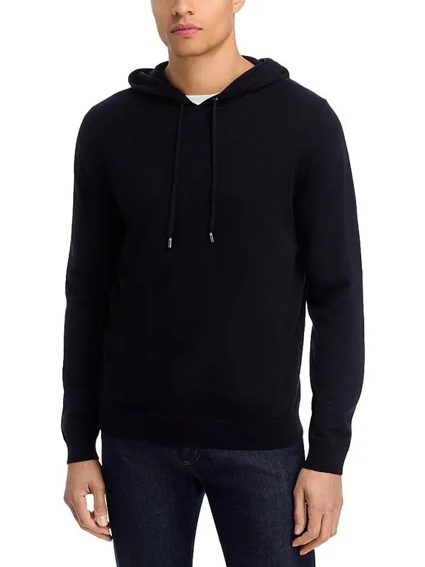 Bloomingdale'S Extra Fine Merino Wool Slim Fit Hooded Sweater - Black