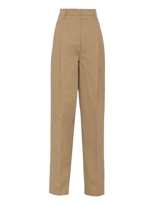 Prada Cotton Trousers - Neutrals