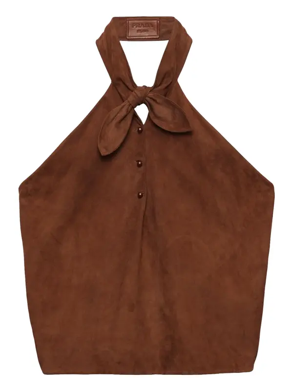 Prada Suede Halter Top - Brown
