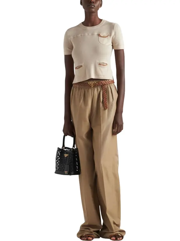 Prada Silk Trousers - Neutrals