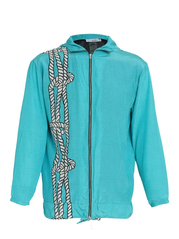 AMIR SLAMA Graphic-print Jacket - Blue