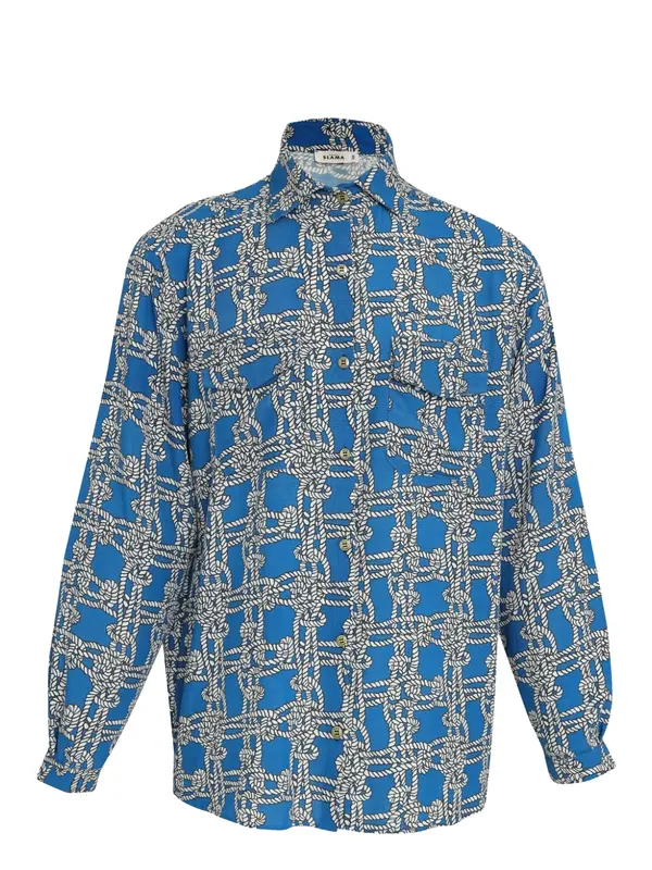 AMIR SLAMA Graphic-print Shirt - Blue