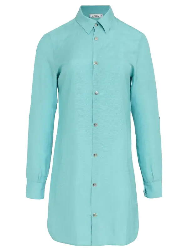 AMIR SLAMA Long-sleeve Shirt Dress - Blue