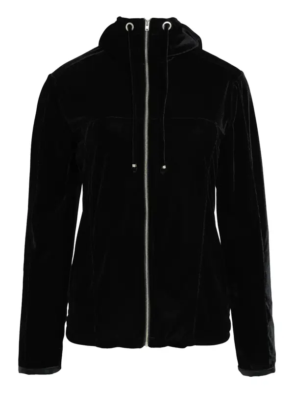 AMIR SLAMA Velour Hooded Jacket - Black