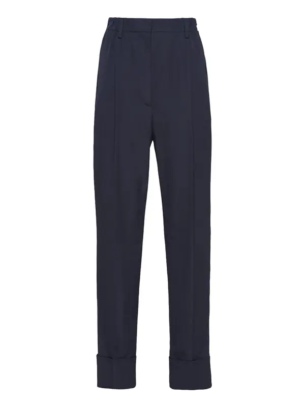 Prada Pressed-crease Tailored Trousers - Blue