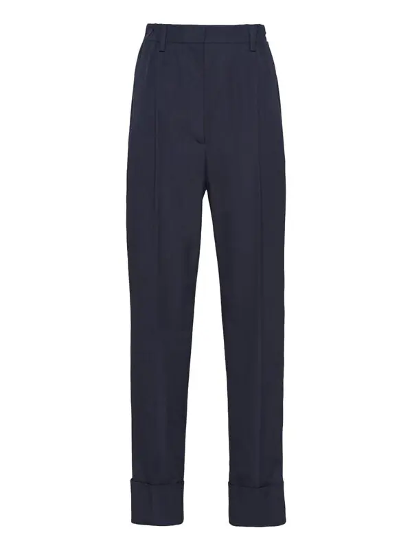 Prada Pressed-crease Tailored Trousers - Blue