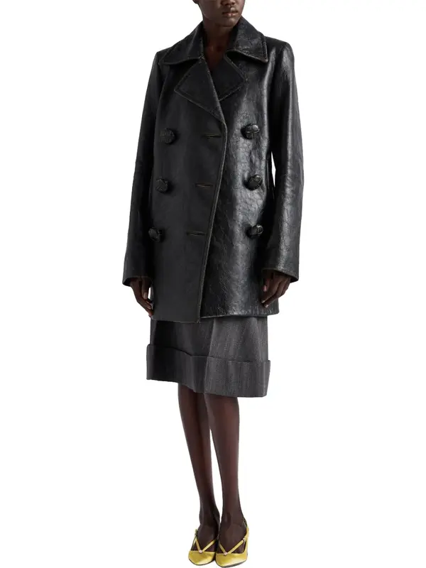 Prada Grained Lambskin Coat - Black