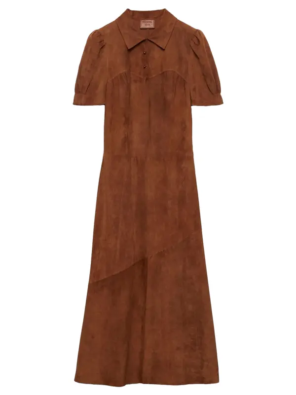 Prada Suede Midi Dress - Brown