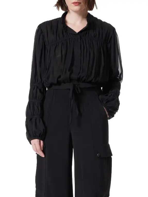 DO BY DEE OCLEPPO Smocked Chiffon Top - Black