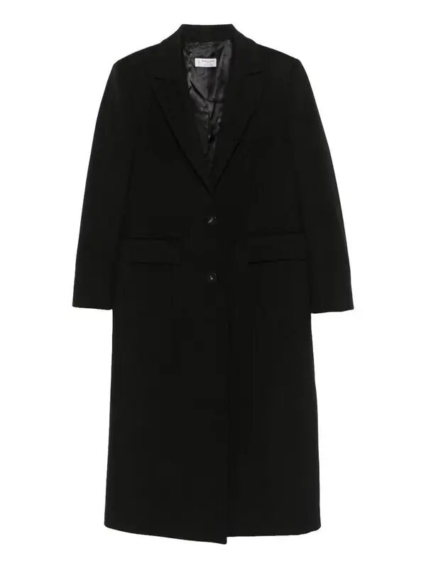 Alberto Biani Wool Single-breasted Coat - Black