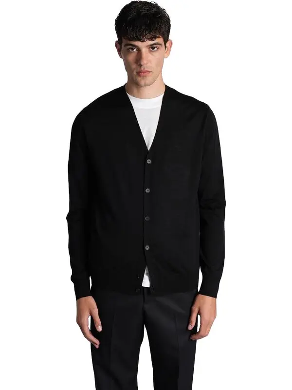 BALLANTYNE Cardigan In Wool - Black