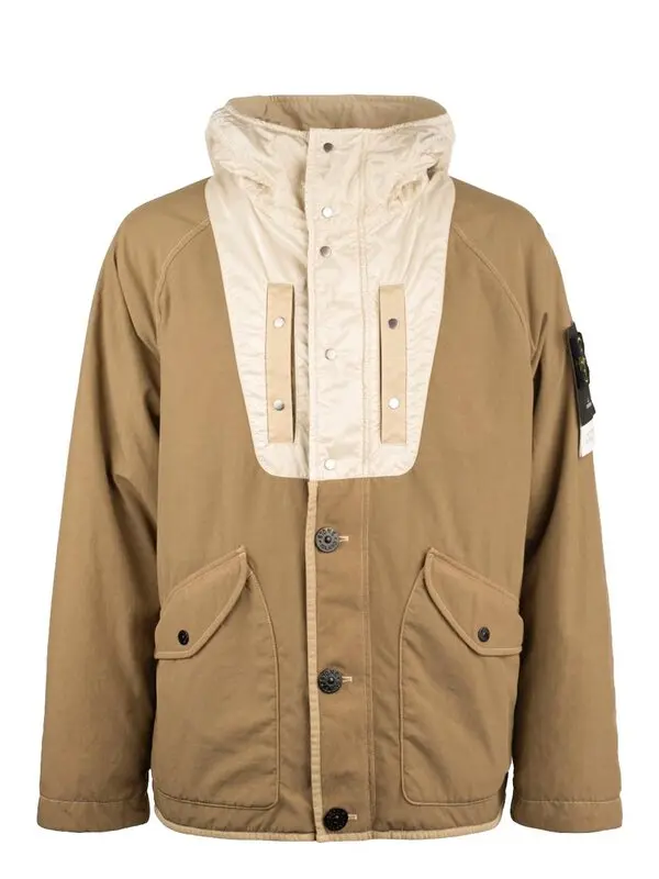 Stone Island Hooded Jacket Nylon Panama - Beige