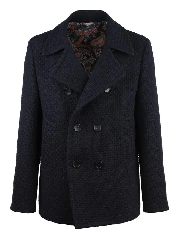 Etro Wool Peacoat - Blue