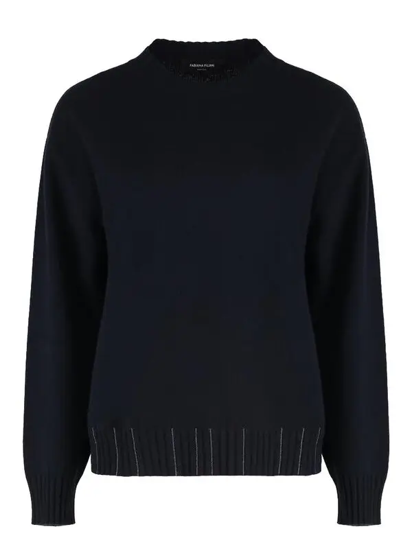 Fabiana Filippi Wool-blend Crew-neck Sweater - Blue