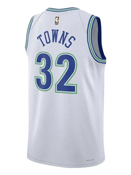 Nike Minnesota Timberwolves Ka Towns Drifit Jersey - White