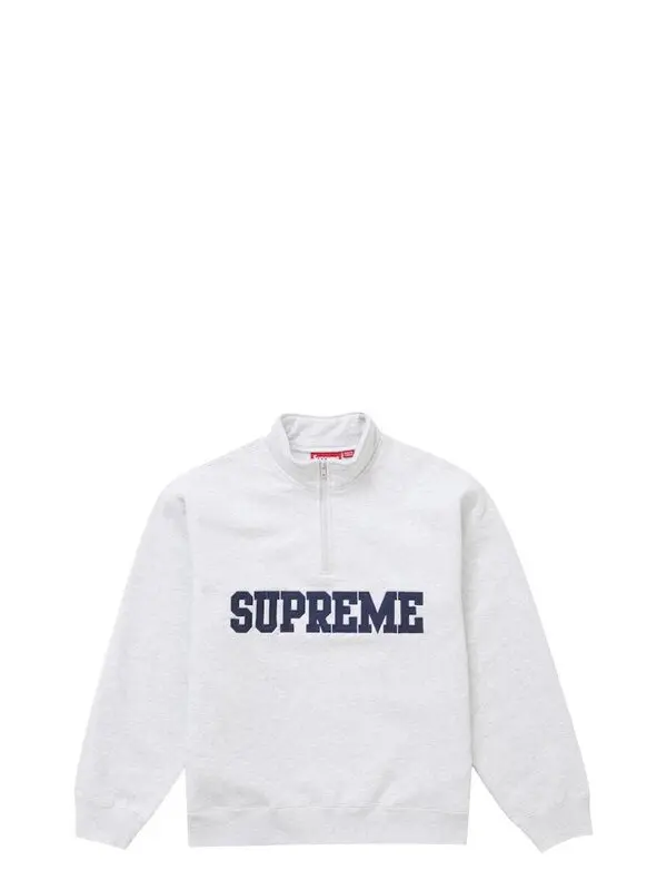 Supreme Collegiate Half Zip Pullover - Ash Grey
