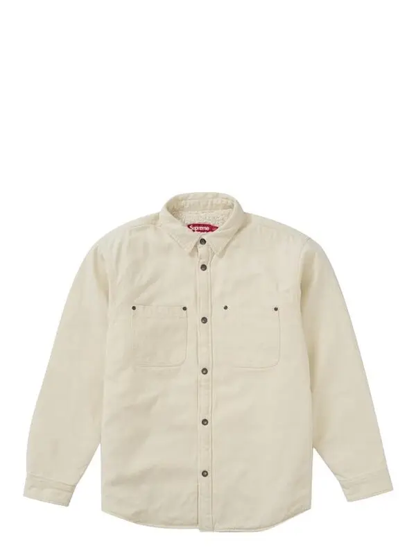 Supreme Faux Shearling Lined Work Shirt - Natural