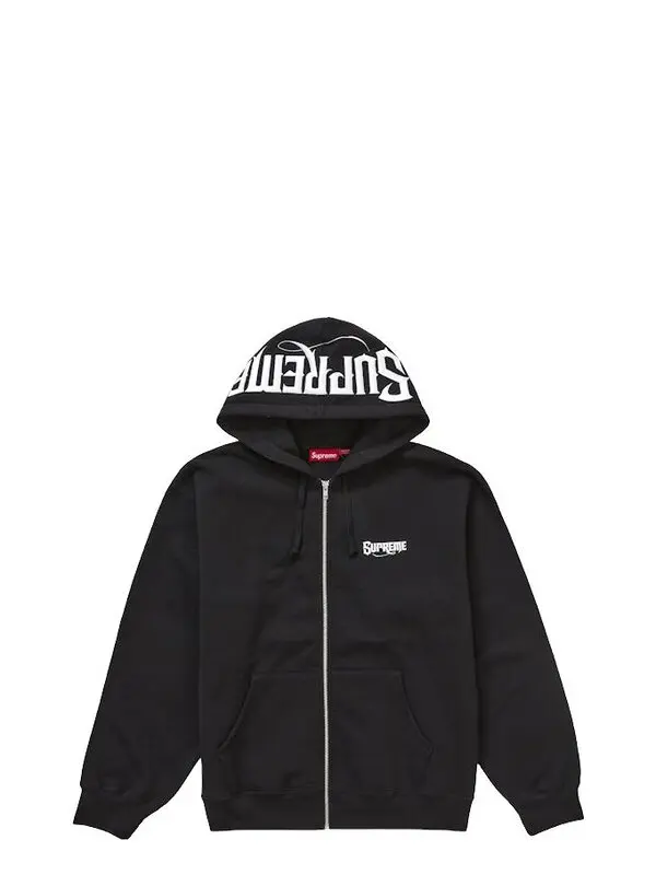 Supreme Mister Cartoon Zip Up Hooded Sweatshirt - Black