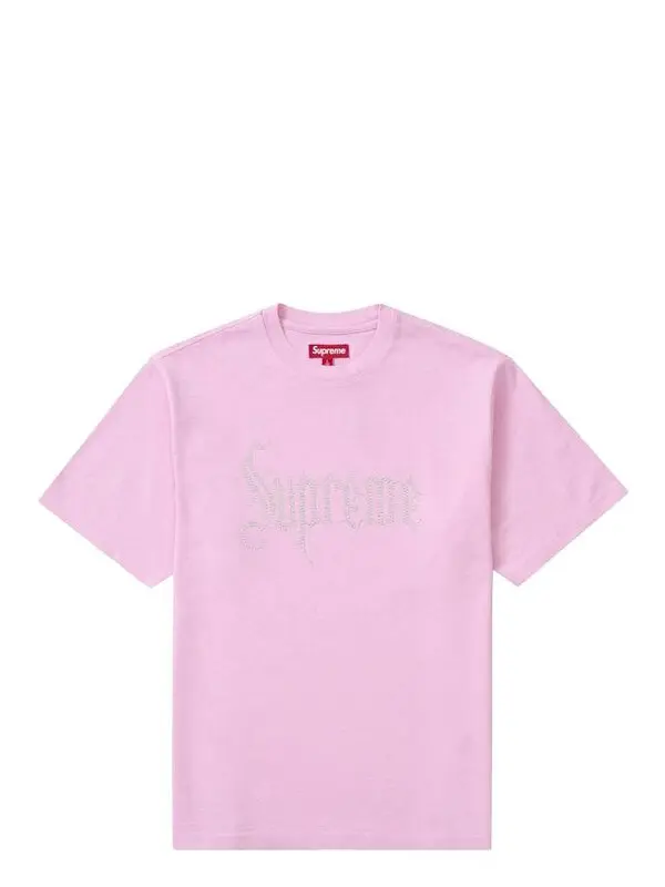 Supreme Rhinestone Short Sleeve Top - Pink