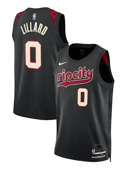 Nike Damian Lillard Portland Trail Blazers Jersey - Black