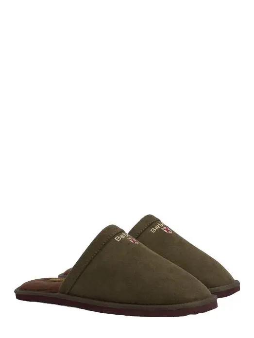 Barbour Everitt Sueded Mule Slipper - Olive