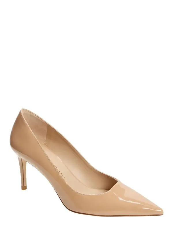 STUART WEITZMAN Power 75 Pointed Toe Pump - Adobe Patent