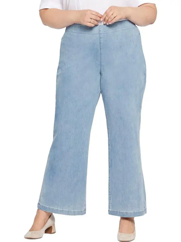 NYDJ Teresa Pull-on Ankle Wide Leg Jeans - Crystalline