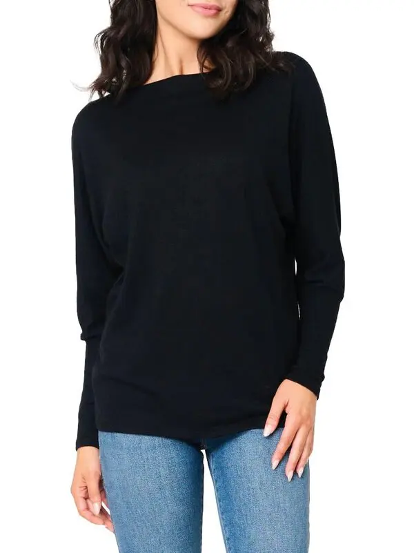 GIBSONLOOK Slouchy Boatneck Top - Black