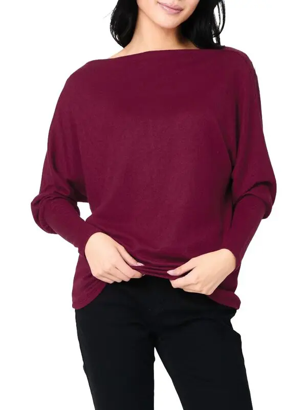 GIBSONLOOK Slouchy Boatneck Top - Fig