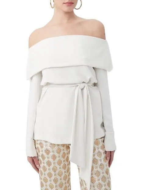 Trina Turk Lyndi Off-the-shoulder Top - Winter White