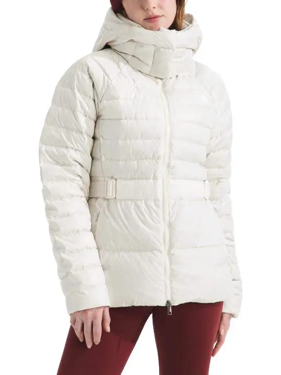 The North Face Metropolis Water Repellent 600 Fill Power Down Hooded Jacket - White Dune