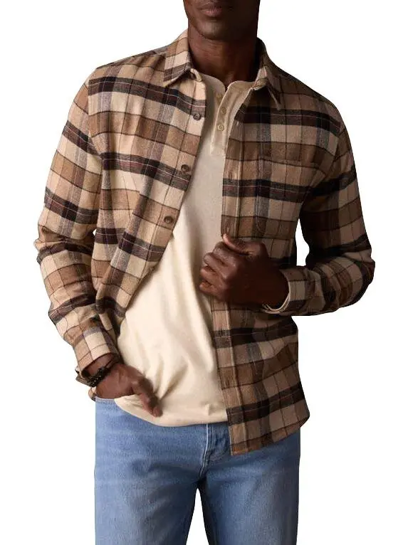 THE NORMAL BRAND Louis Heavyweight Flannel Overshirt - Mink Plaid