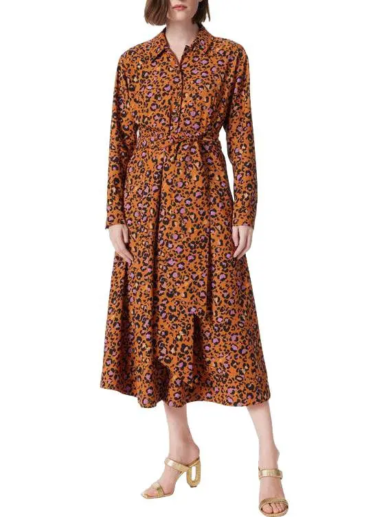 DO BY DEE OCLEPPO Animal Print Tie-waist Shirtdress - Sugar Almond