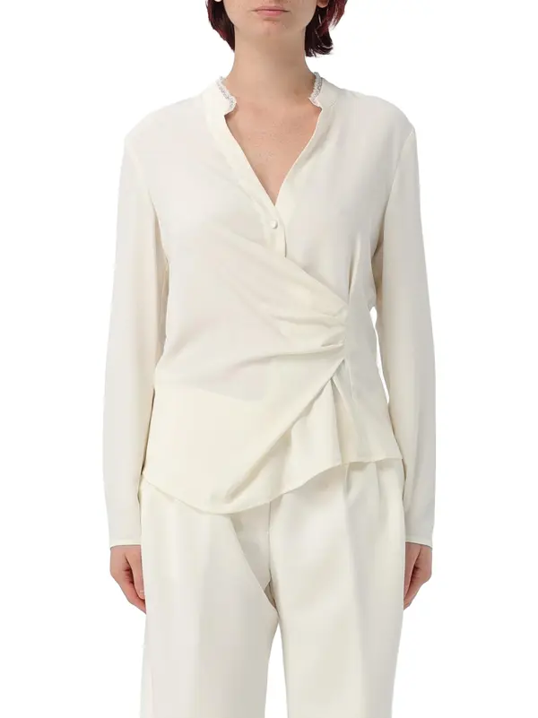 TWINSET Drape Front Shirt - White