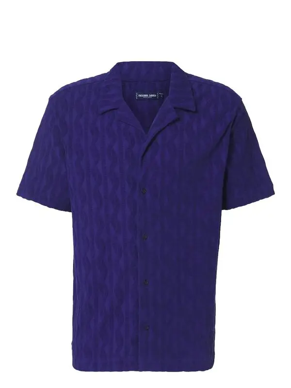 Frescobol Carioca Roberto Cotton Terry Bowling Shirt - Blue
