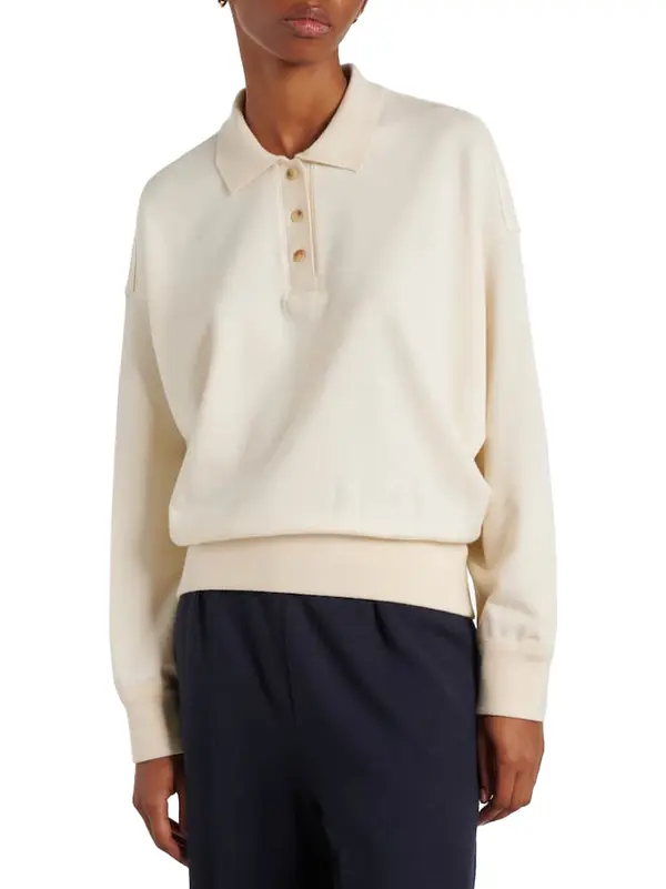 Loro Piana Cocooning Cashmere Polo Sweater - White
