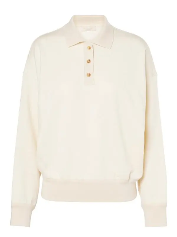 Loro Piana Cocooning Cashmere Polo Sweater - White