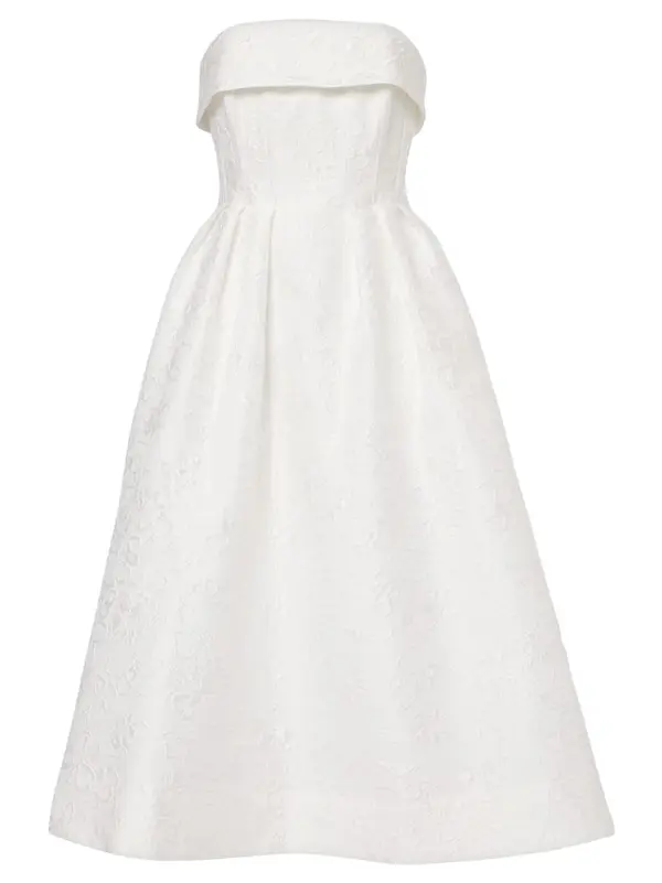 Rebecca Vallance Bridal Esther Brocade Bustier Dress - White