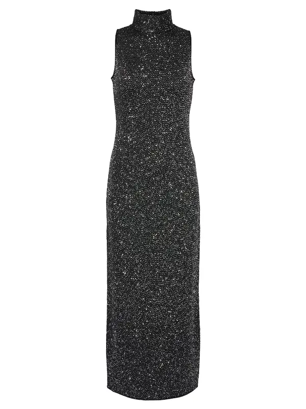 Max Mara Berlina Sequined Maxi Dress - Silver