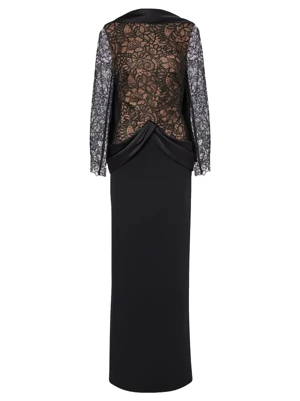 Safiyaa Serryna Lace Gown - Black